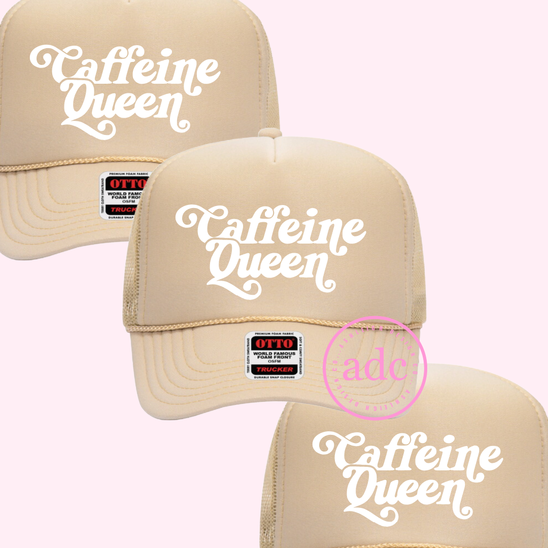 CAFFEINE QUEEN Trucker Hat – AshleighDesignCo